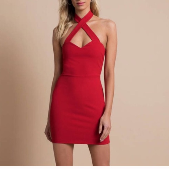 Tobi | Dresses | Nwt Tobi Red Halter Cocktail Mini Dress Medium | Poshmark